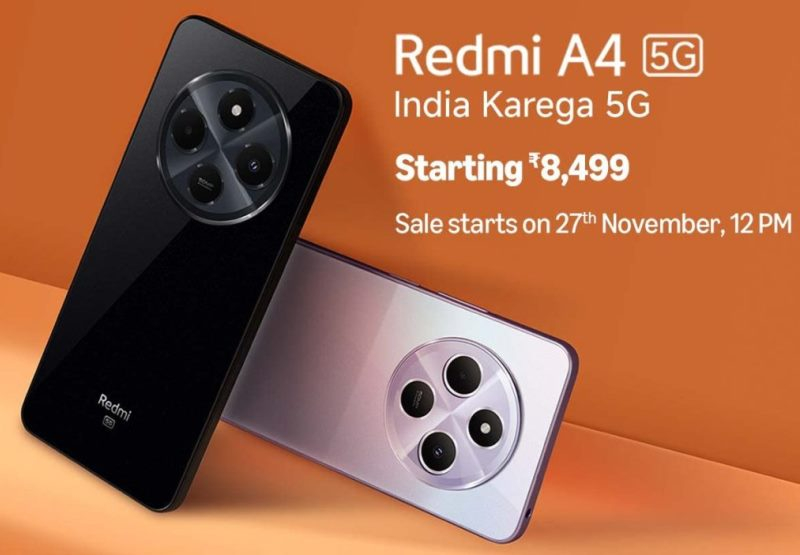 Xiaomi Unveils 5G Smartphone Redmi A4 With Snapdragon 4s Gen 2 Chipset ...